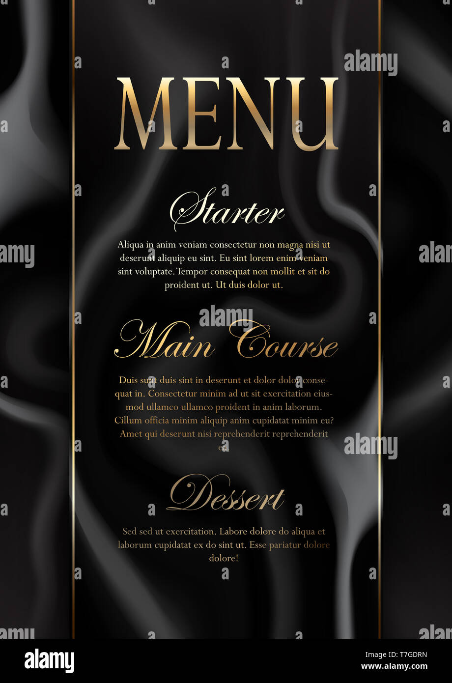 Elegant menu design with a dark marble texture Stock Photo - Alamy