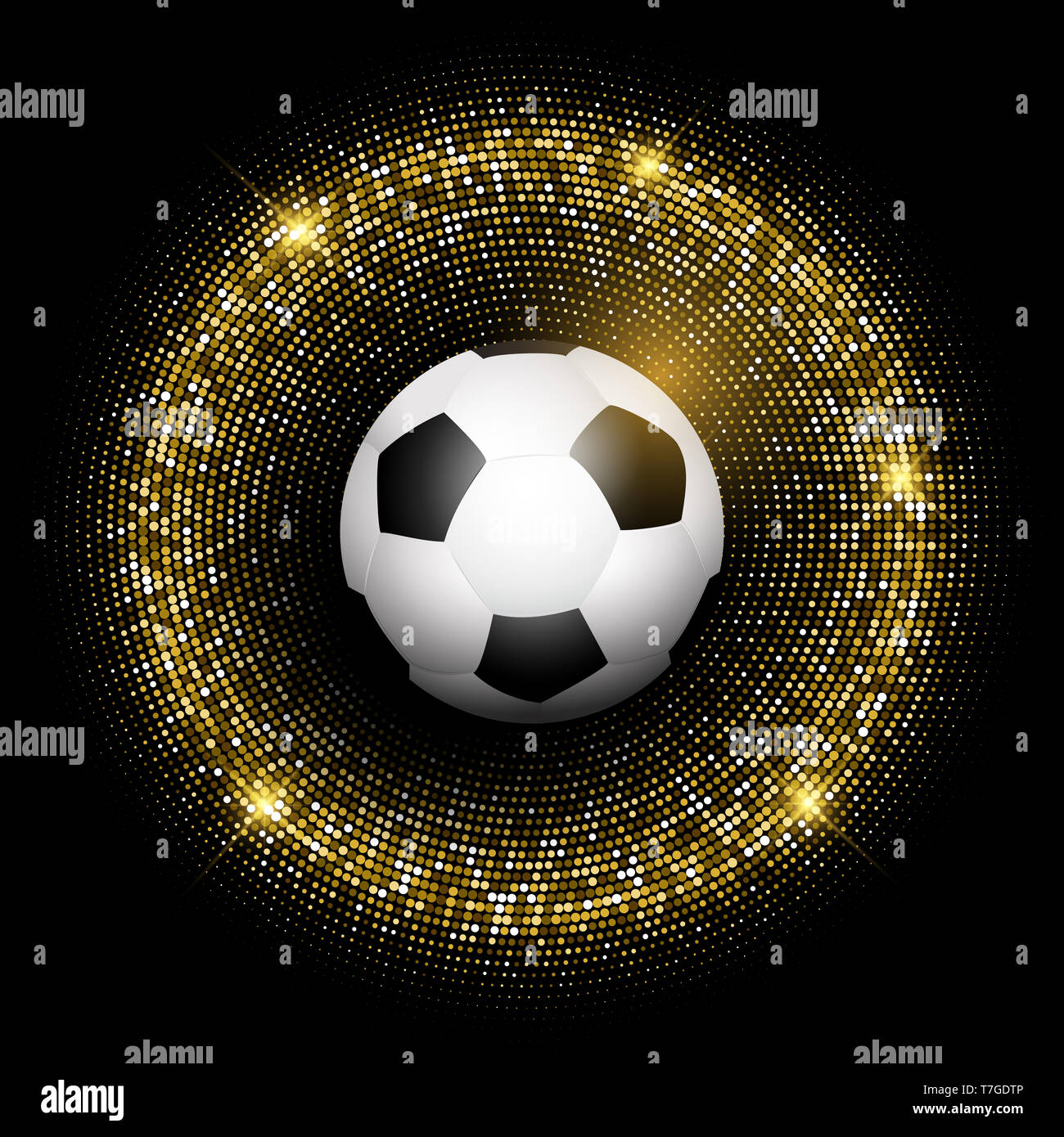Football / Soccer ball on a glittery gold background Stock Photo - Alamy
