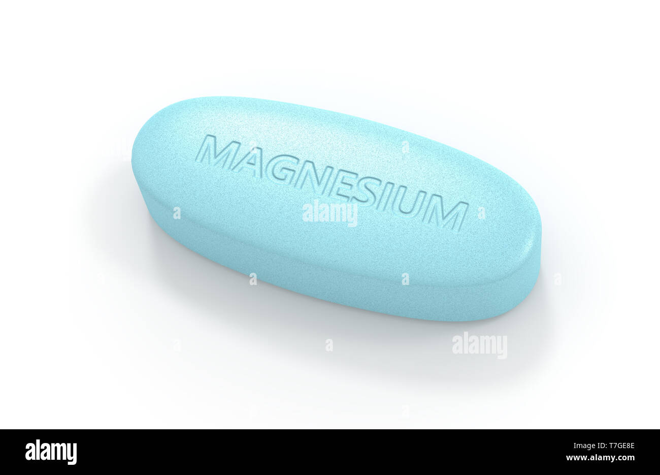 3d render of magnesium pill isolated over white background. Dietary ...
