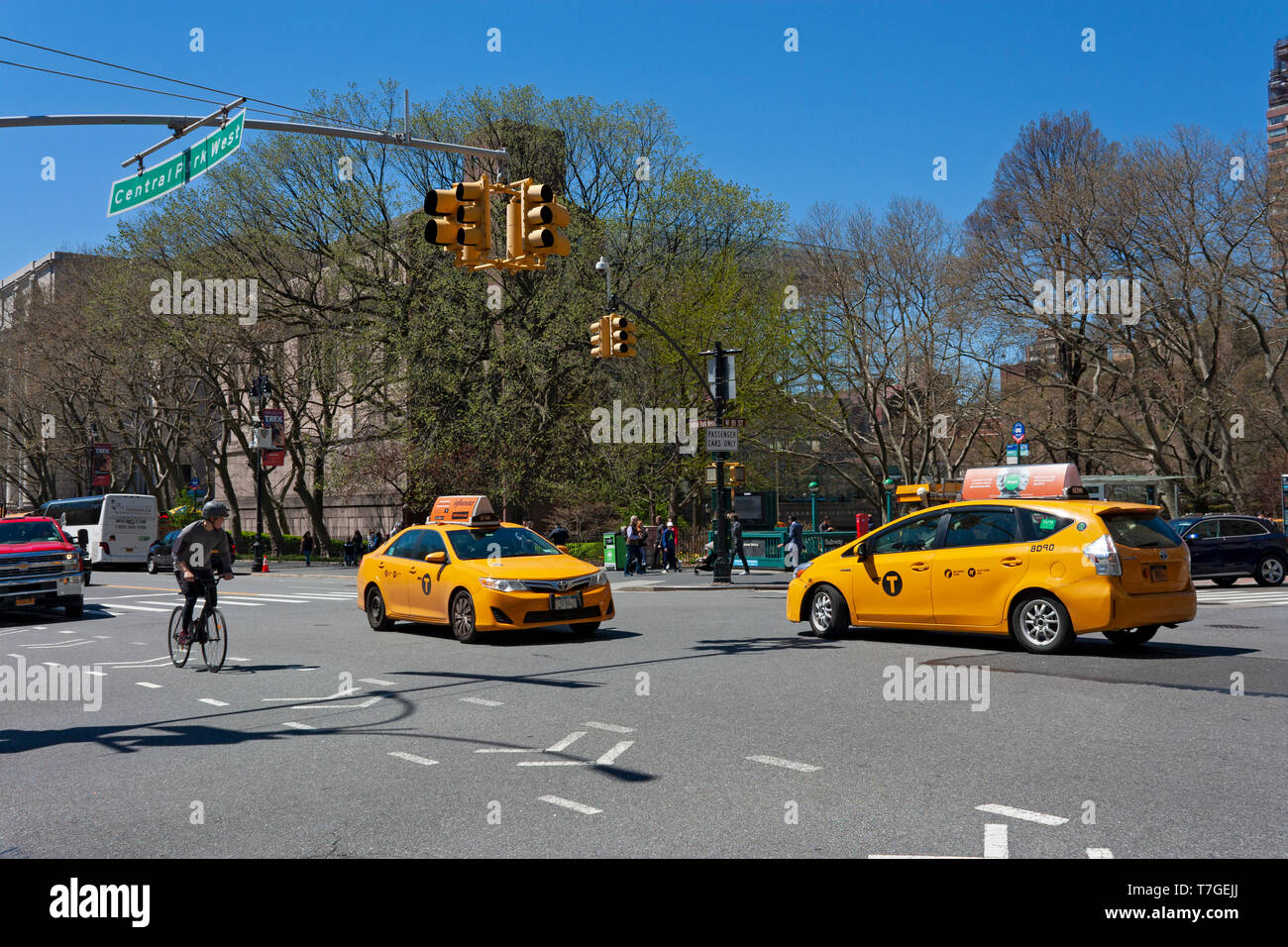 Junction at Central Park West, Upper Manhattan, New York City, USA ...