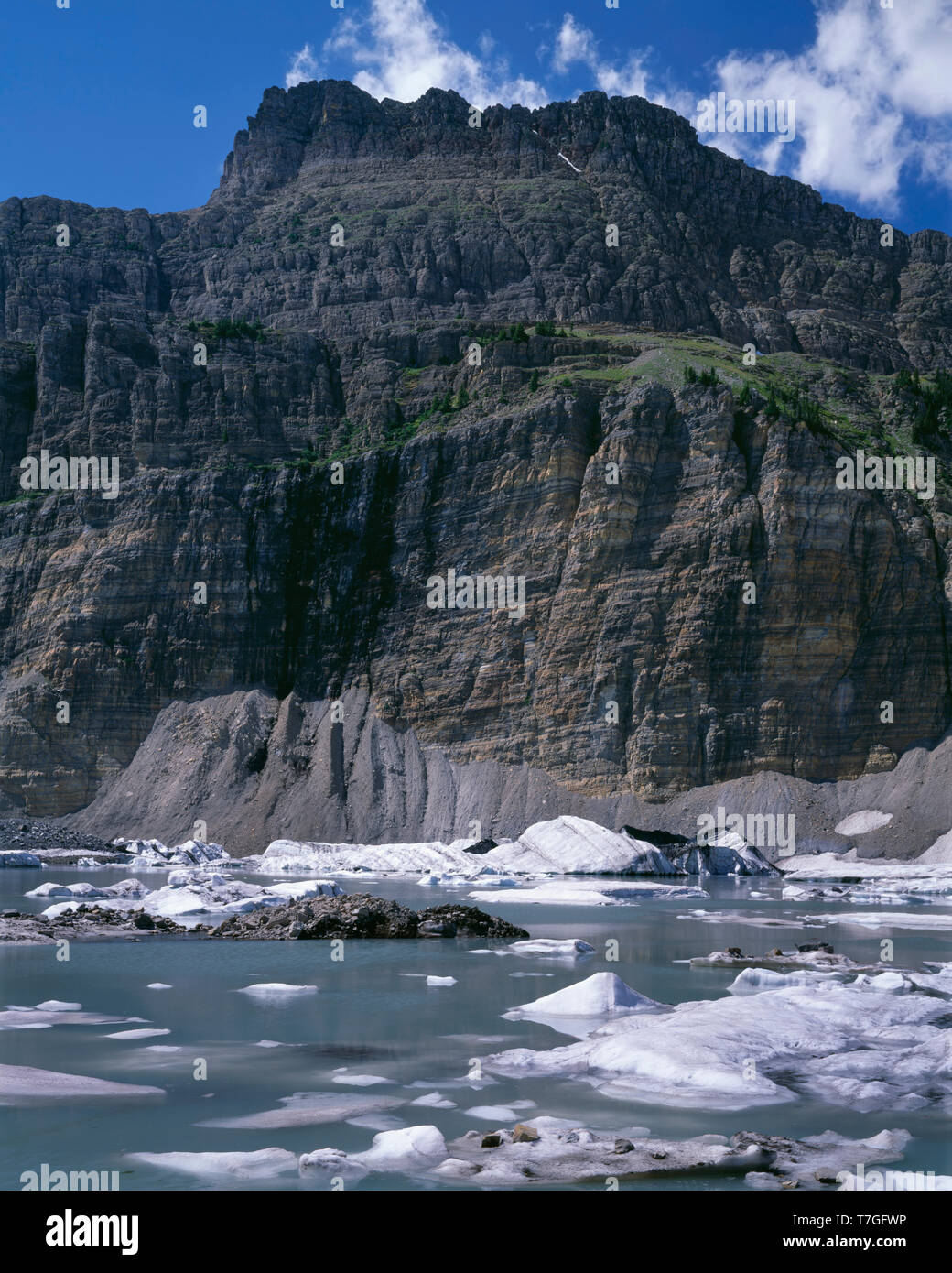 USA, Montana, Glacier National Park, Steep cliffs of the Garden Wall ...