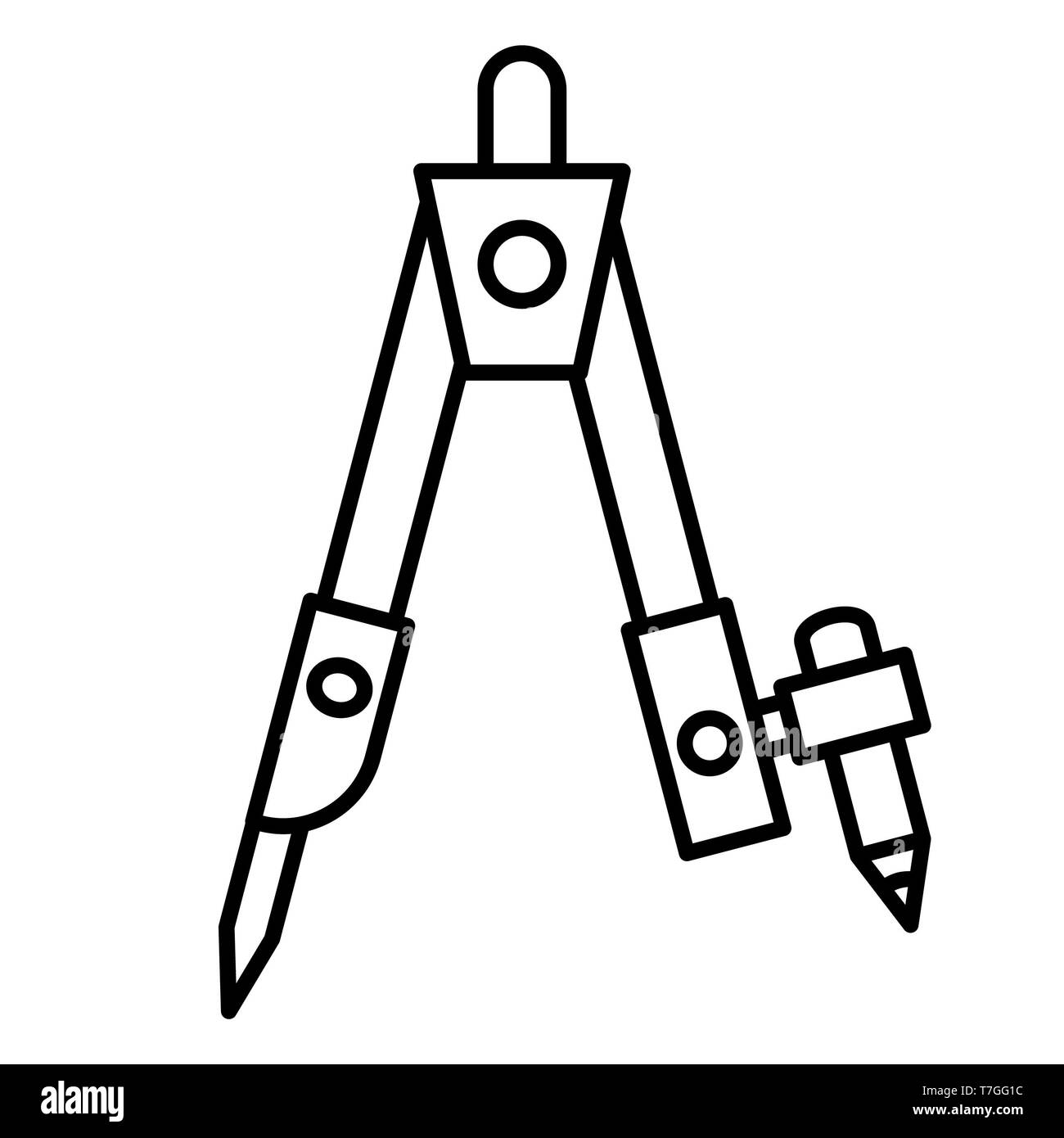 Compass Icon, Vector Illustration, Education Outline Stock Photo - Alamy