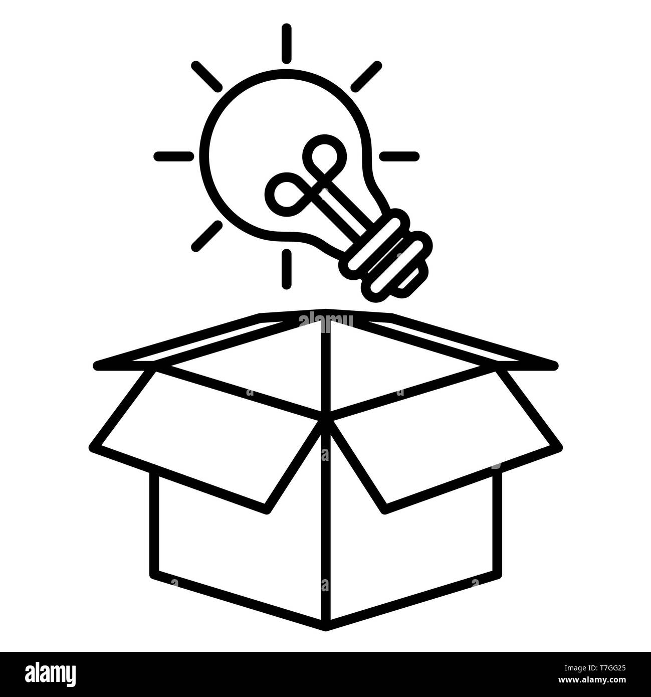 Idea bulb development icon Black and White Stock Photos & Images - Alamy