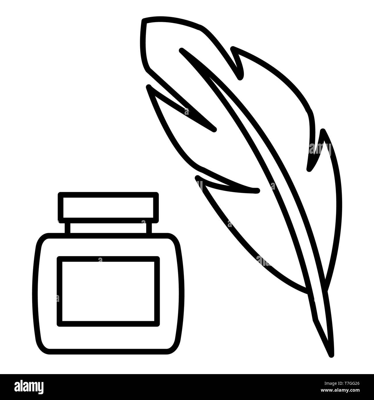 Ink Icon, Vector Illustration, Education Outline Stock Photo - Alamy