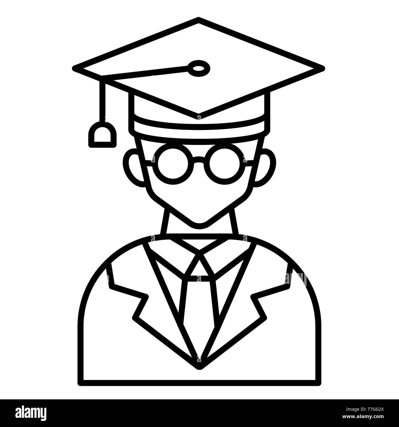 Student Icon, Vector Illustration, Education Outline Stock Photo - Alamy