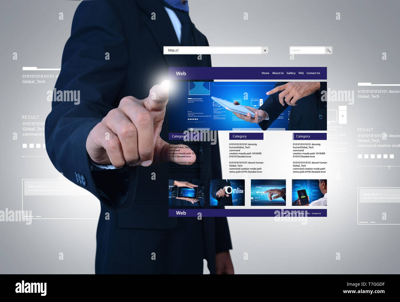business man showing web page Stock Photo - Alamy