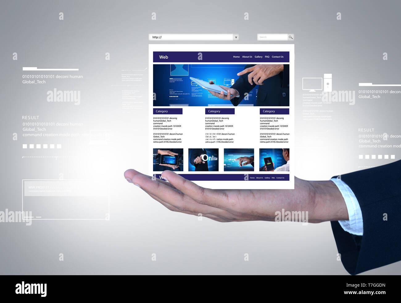business man showing web page Stock Photo - Alamy