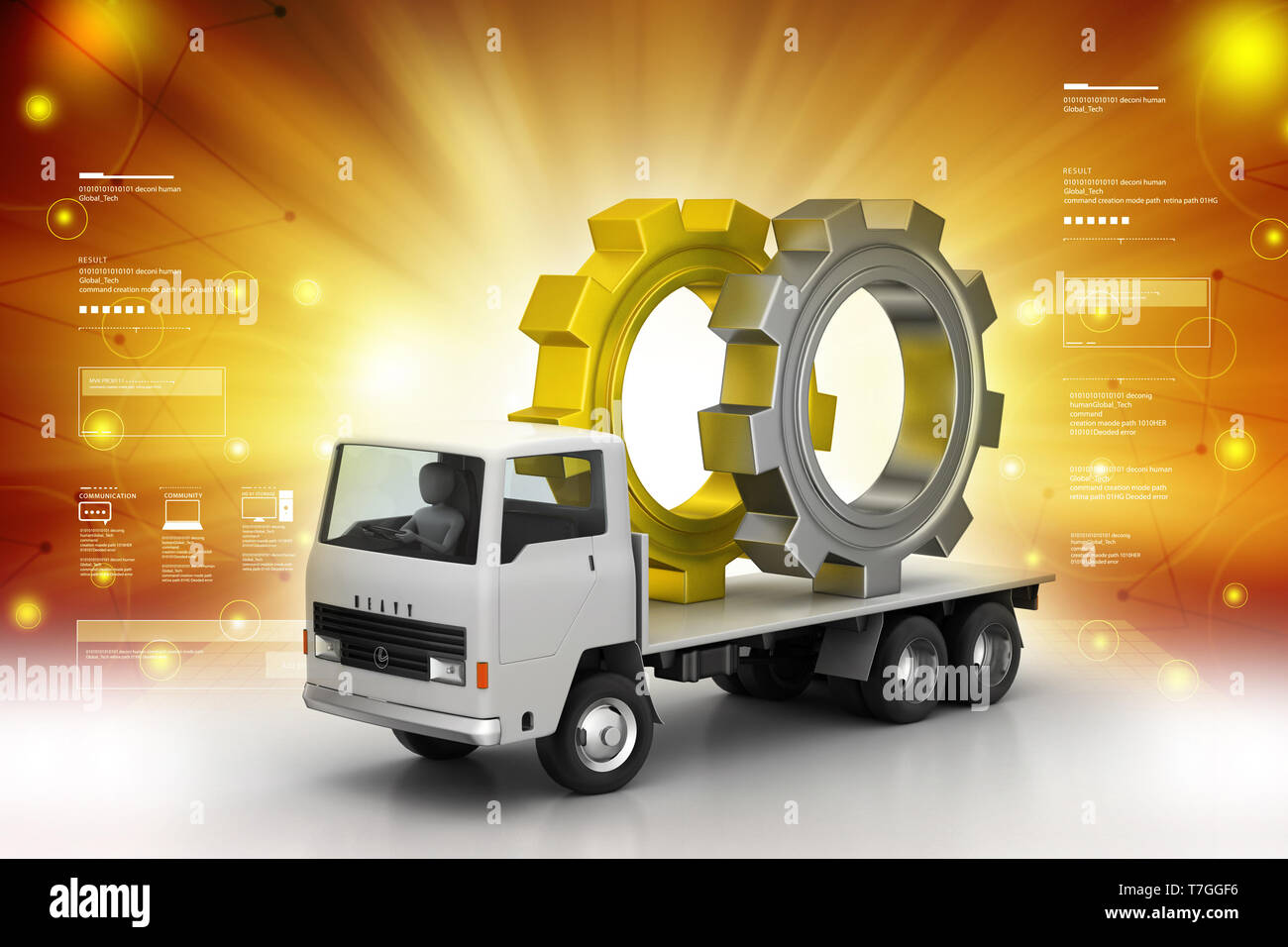 Truck carrying the gear wheel Stock Photo - Alamy