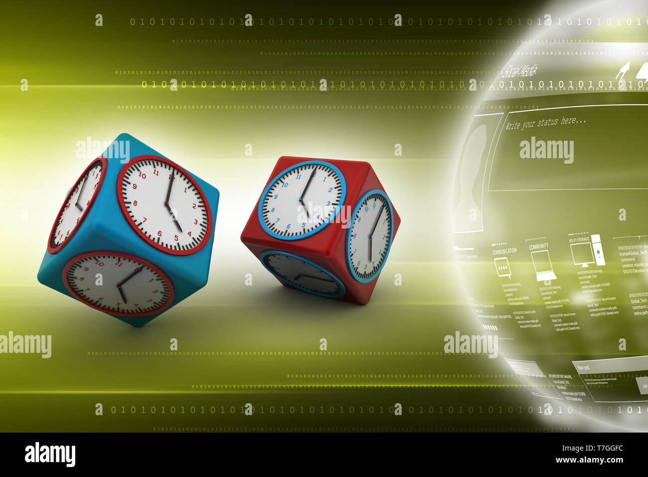 3d watch in cube Stock Photo - Alamy