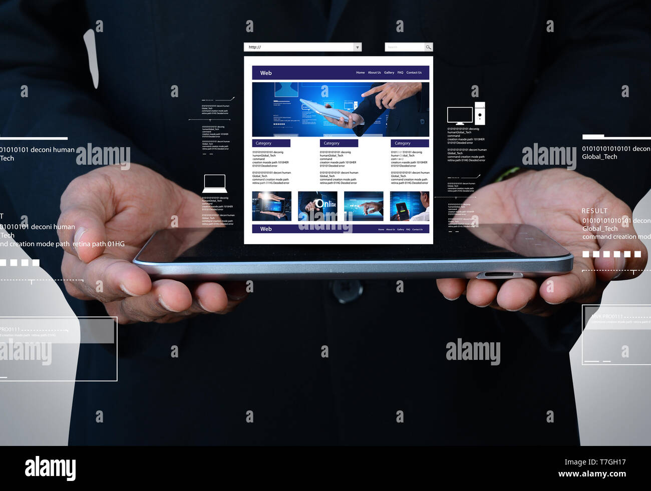 business man showing internet website Stock Photo - Alamy