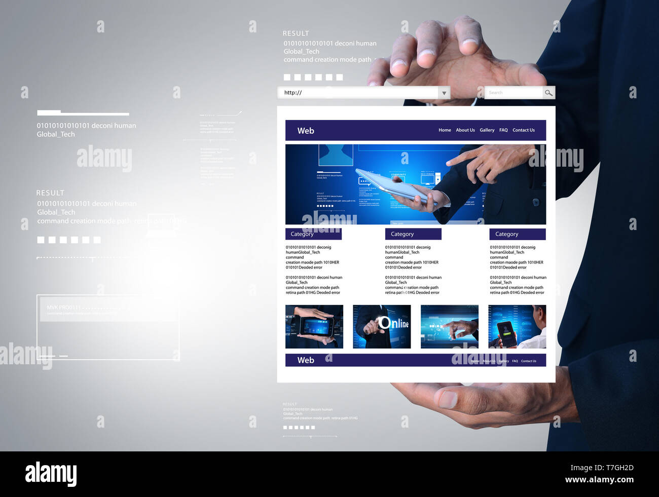 business man showing web page Stock Photo - Alamy