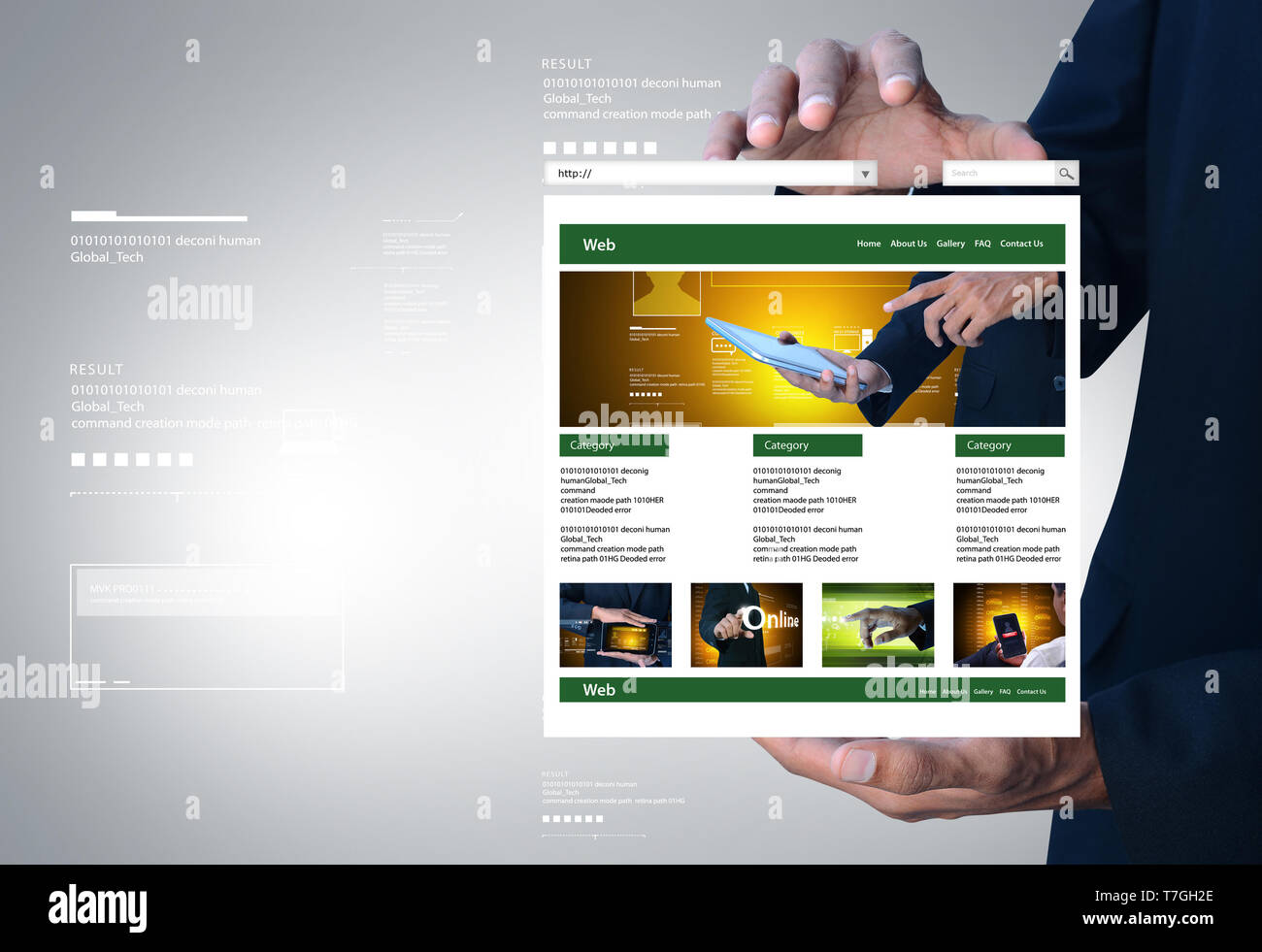 business man showing web page Stock Photo - Alamy