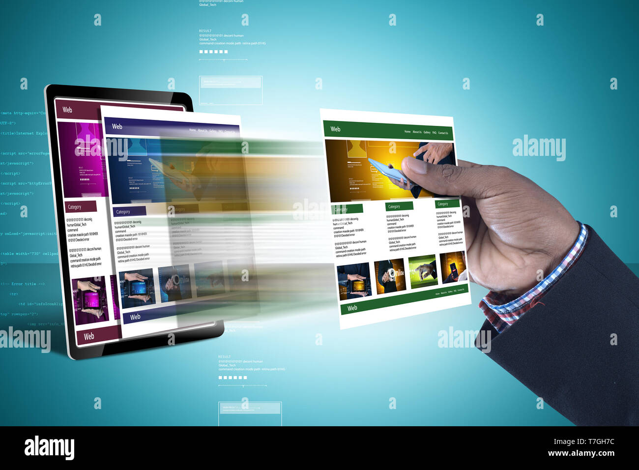 business man showing web page Stock Photo - Alamy