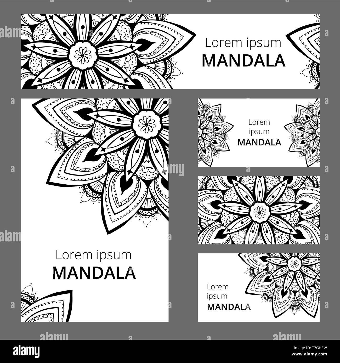 Mandala pattern design template. May be used for Business card or ...