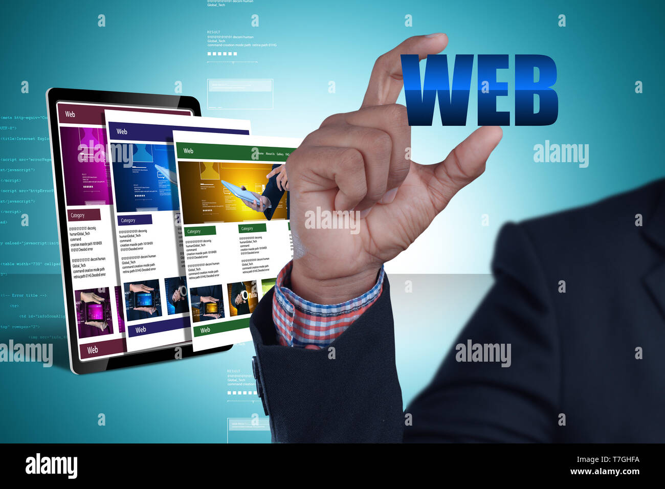 business man showing web page Stock Photo - Alamy