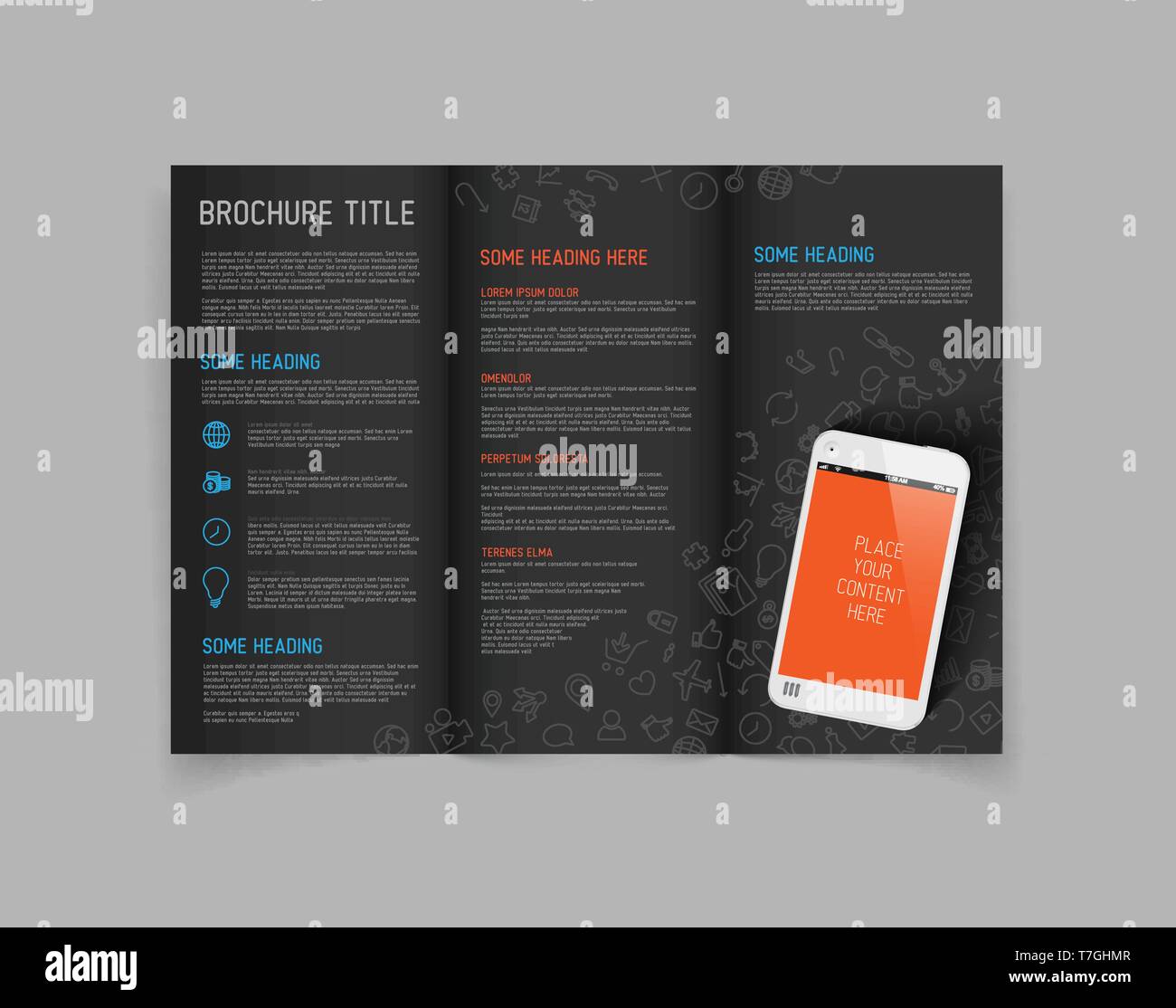 Modern Vector three fold brochure / leaflet / flyer design template ...