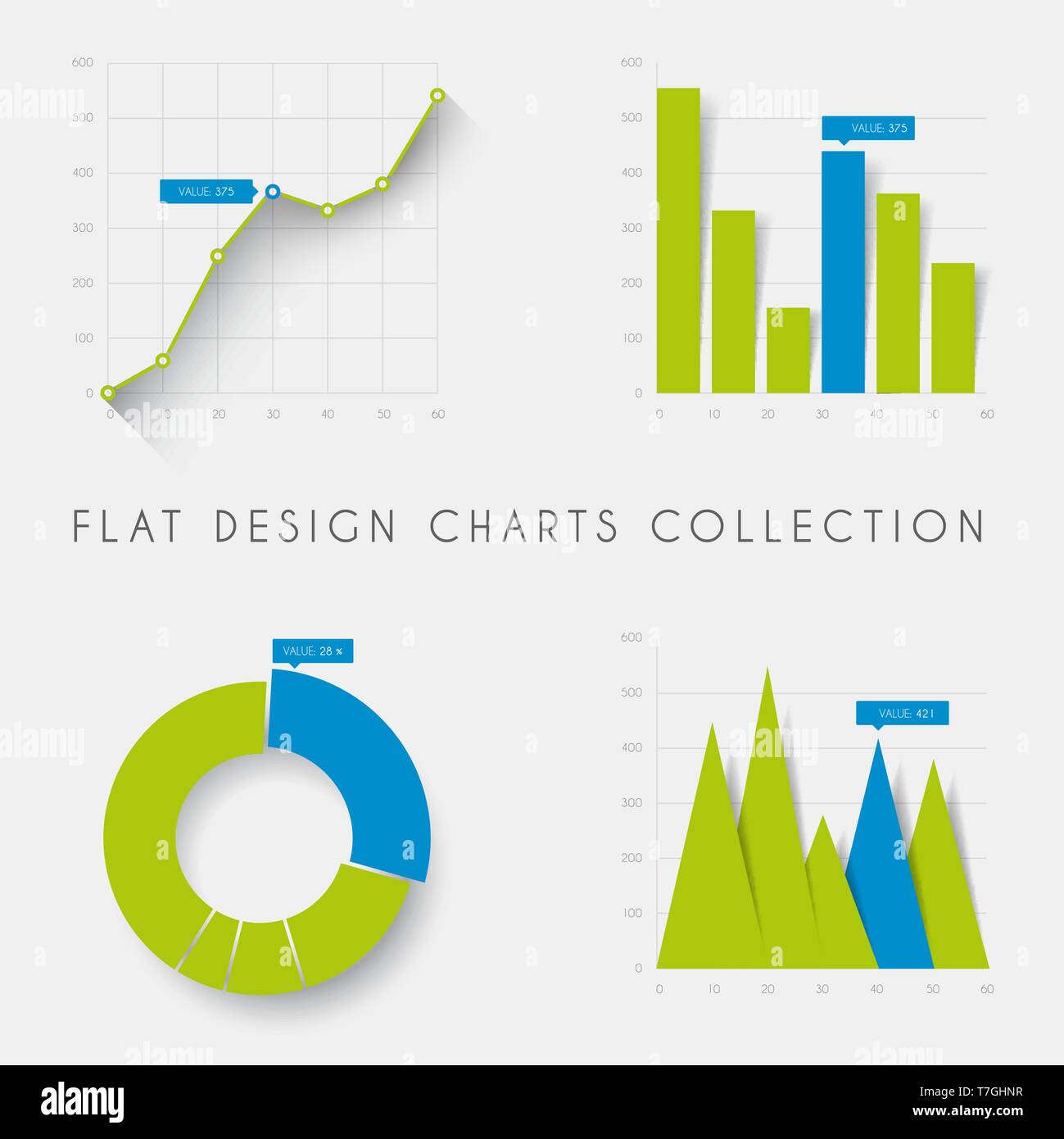 Set of vector flat design infographics statistics charts and graphs ...