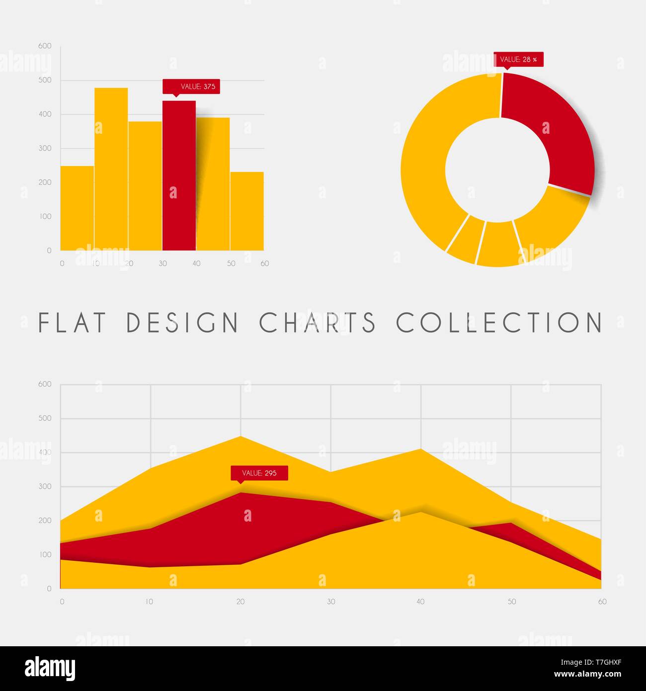 Set of vector flat design infographics statistics charts and graphs ...