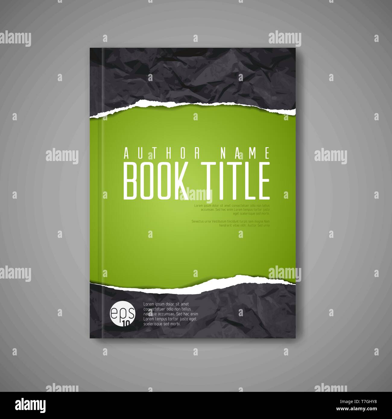 Modern Vector abstract book cover template with teared paper Stock ...