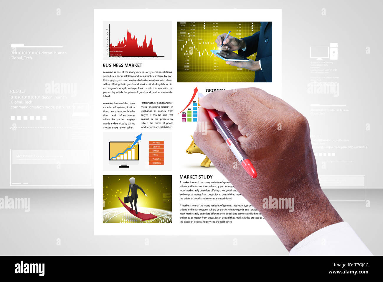 Man showing stock market news Stock Photo - Alamy
