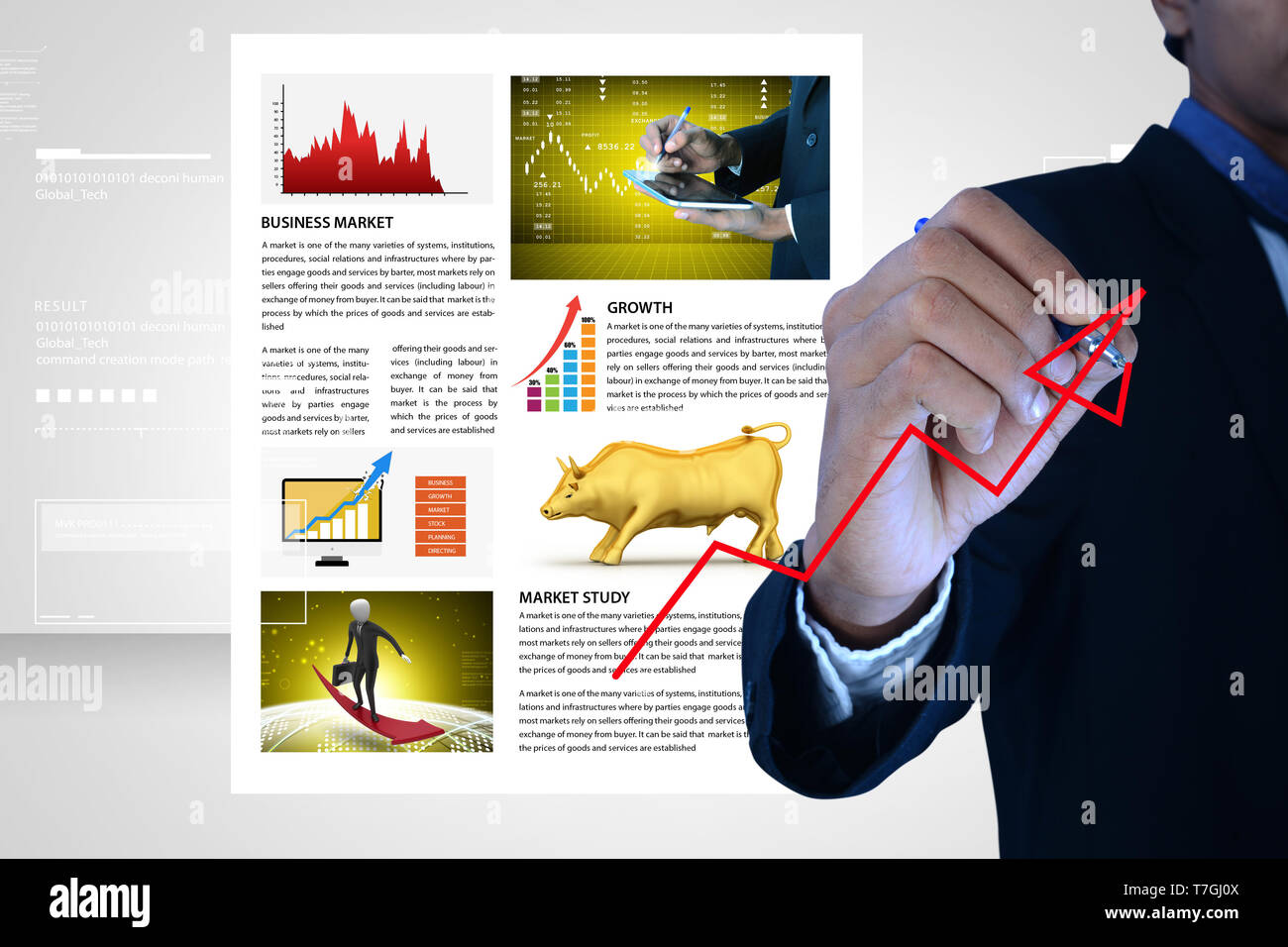 Man showing stock market news Stock Photo - Alamy