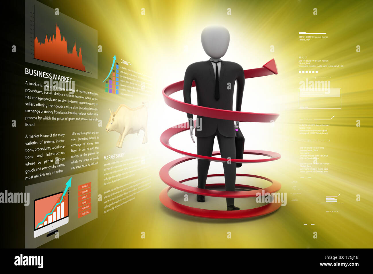 3d man business success concept Stock Photo - Alamy