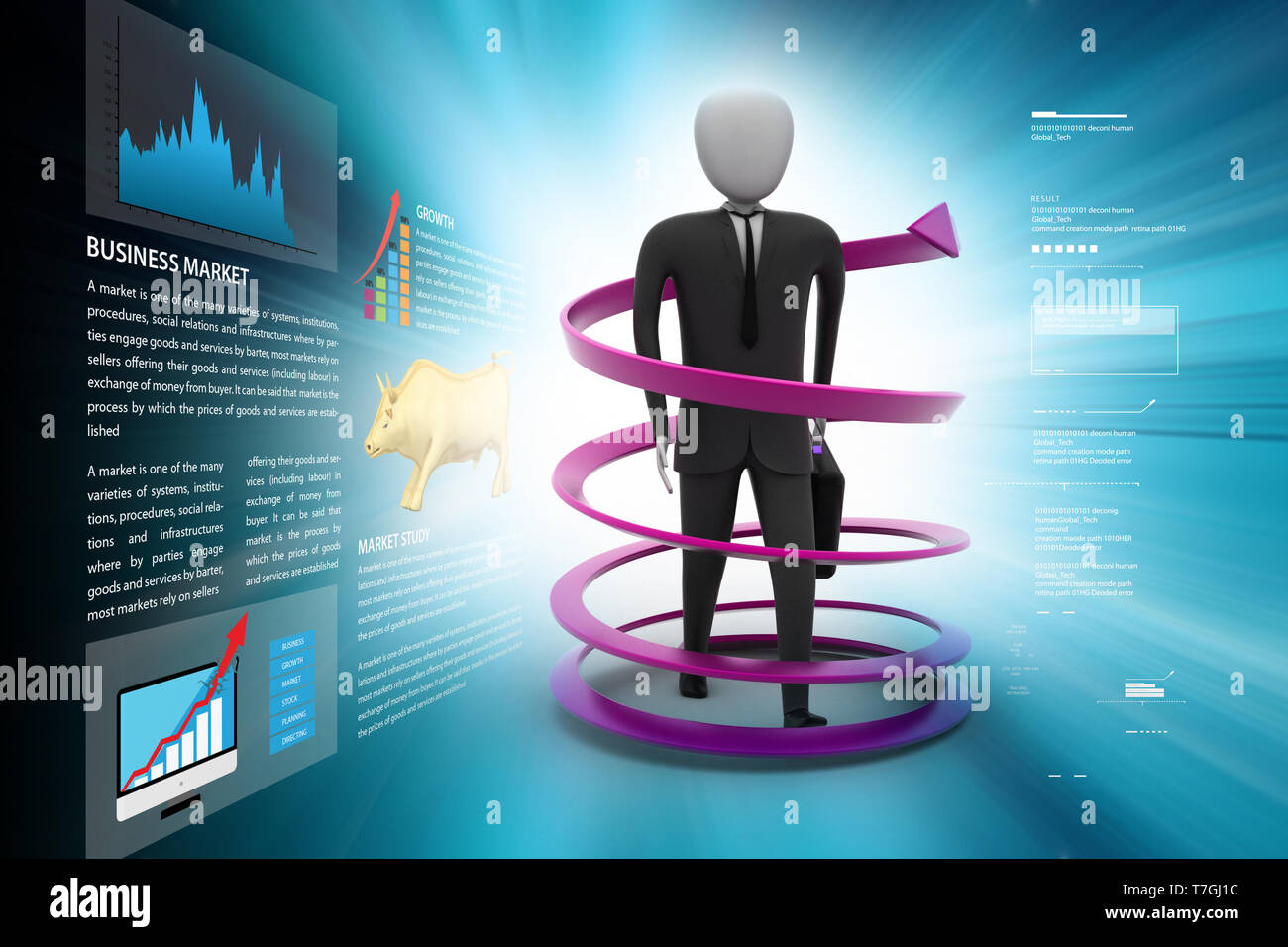 3d man business success concept Stock Photo - Alamy