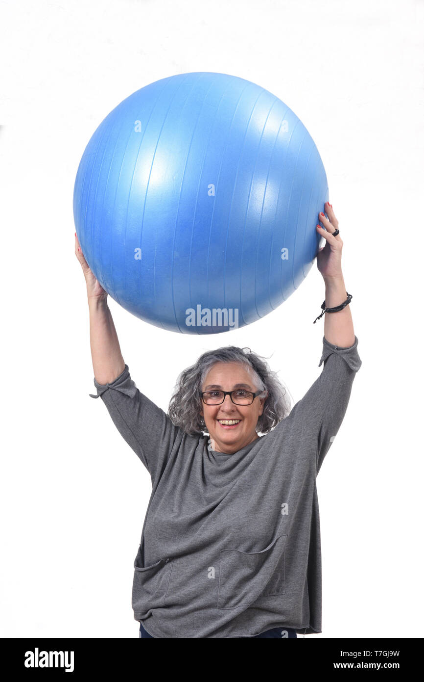 Elderly sporty woman holding hi-res stock photography and images - Alamy