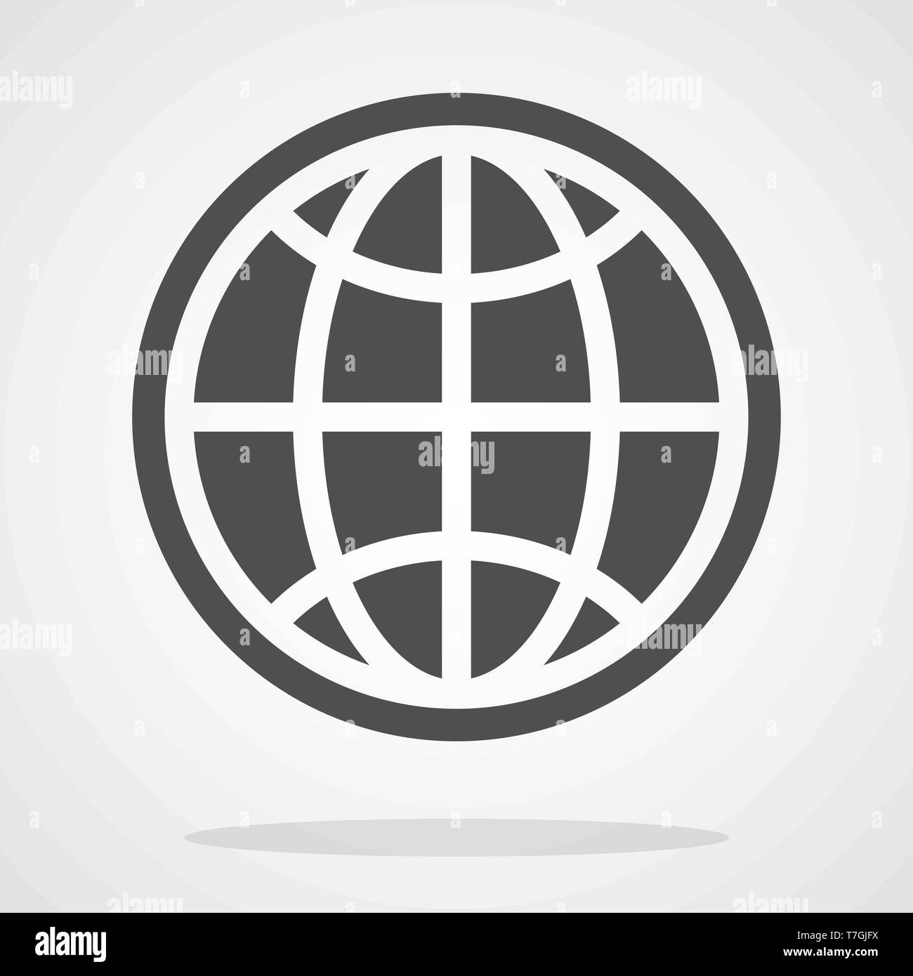 Globe icon in flat style. Vector illustration. Symbol of Earth. Planet ...