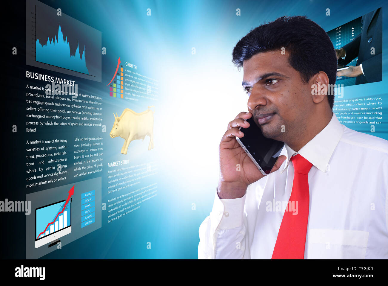 Business man with smart phone Stock Photo - Alamy