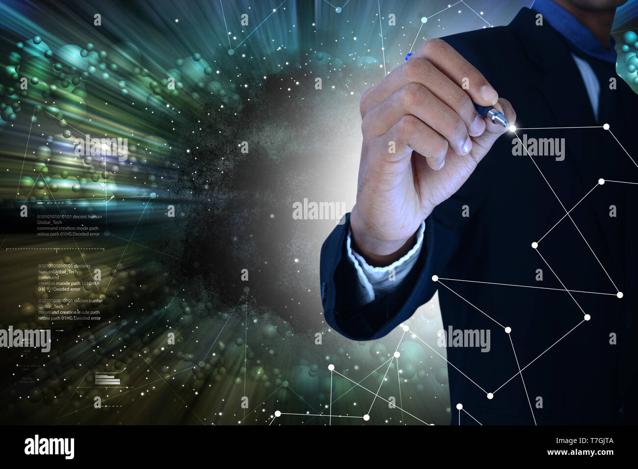 Man drawing networking Stock Photo - Alamy