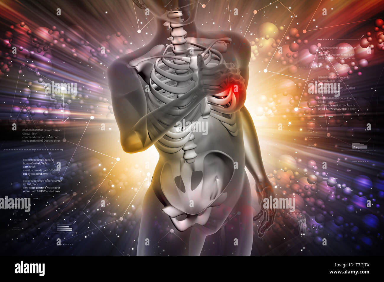 Human body with heart pain Stock Photo - Alamy