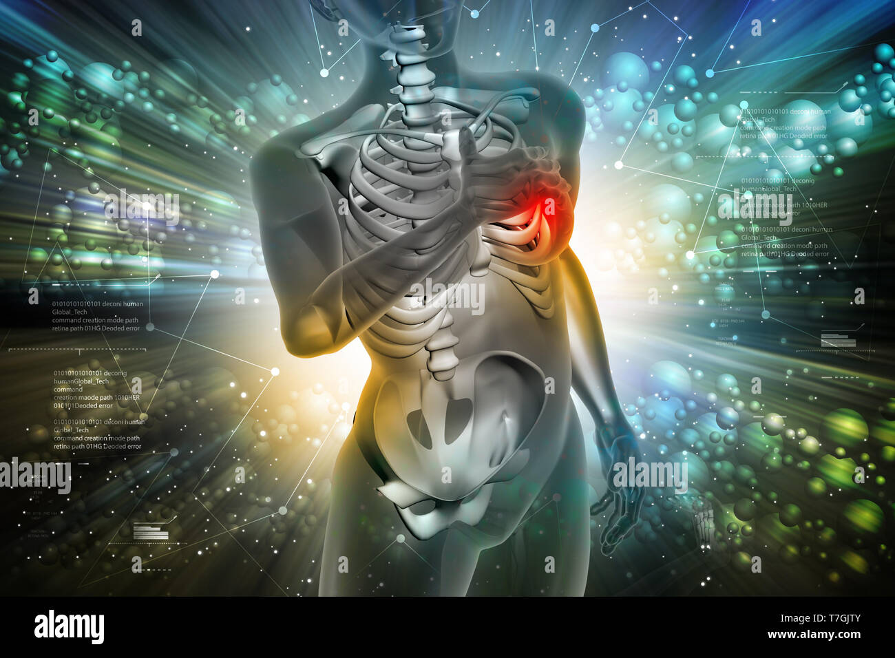 Human body with heart pain Stock Photo - Alamy