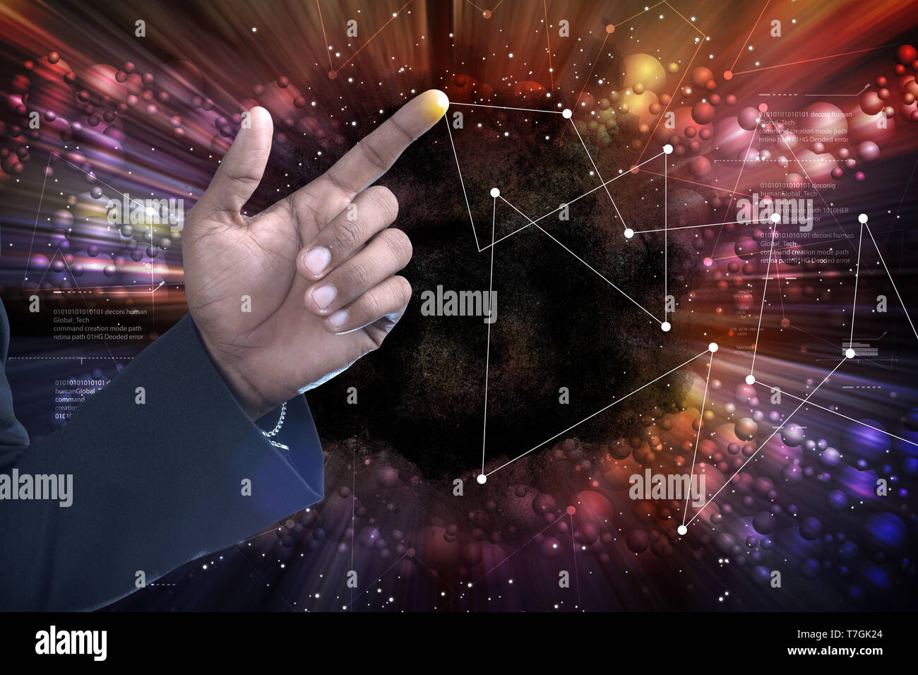 Man showing networking Stock Photo - Alamy