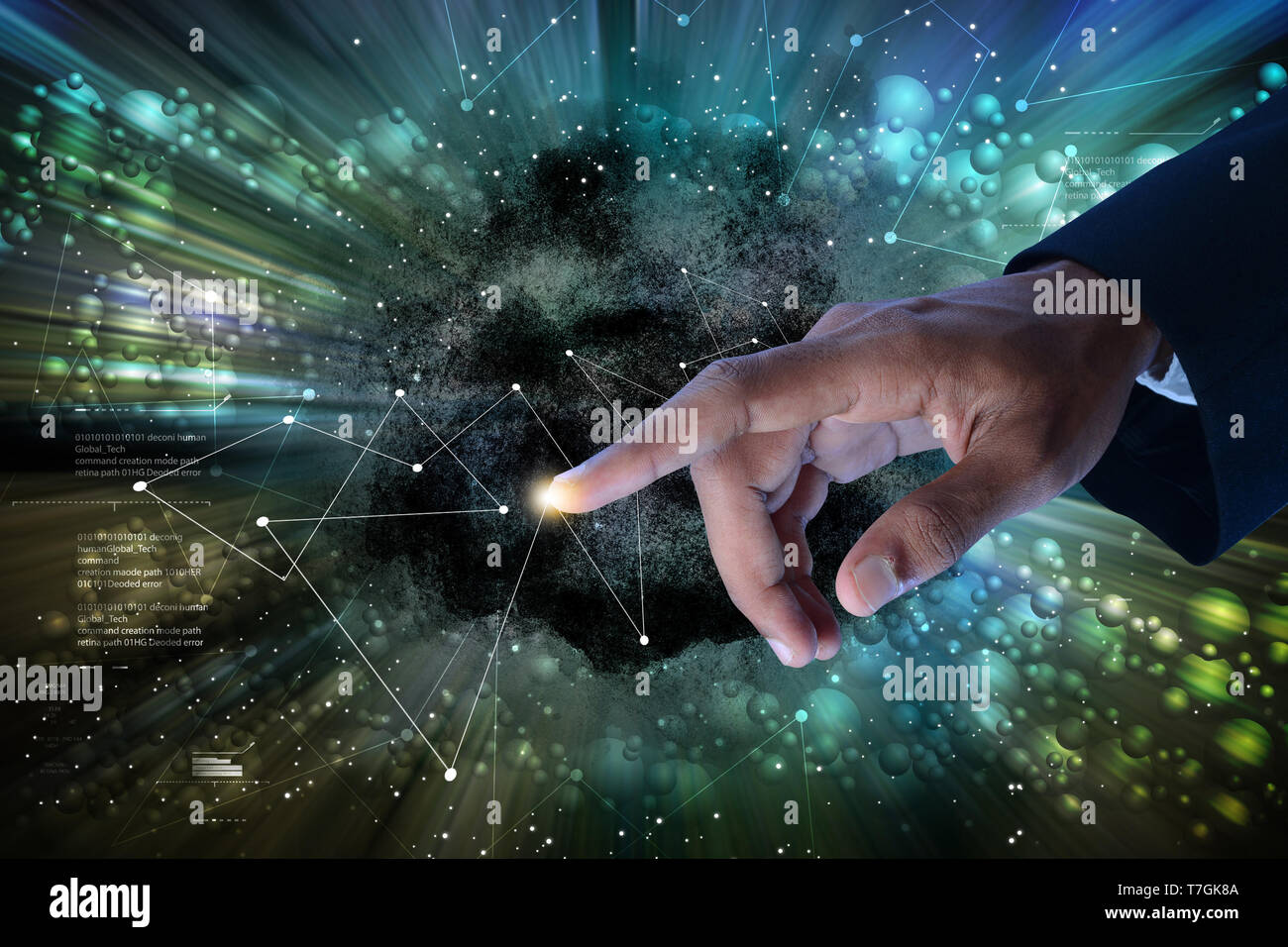 Man showing networking Stock Photo - Alamy