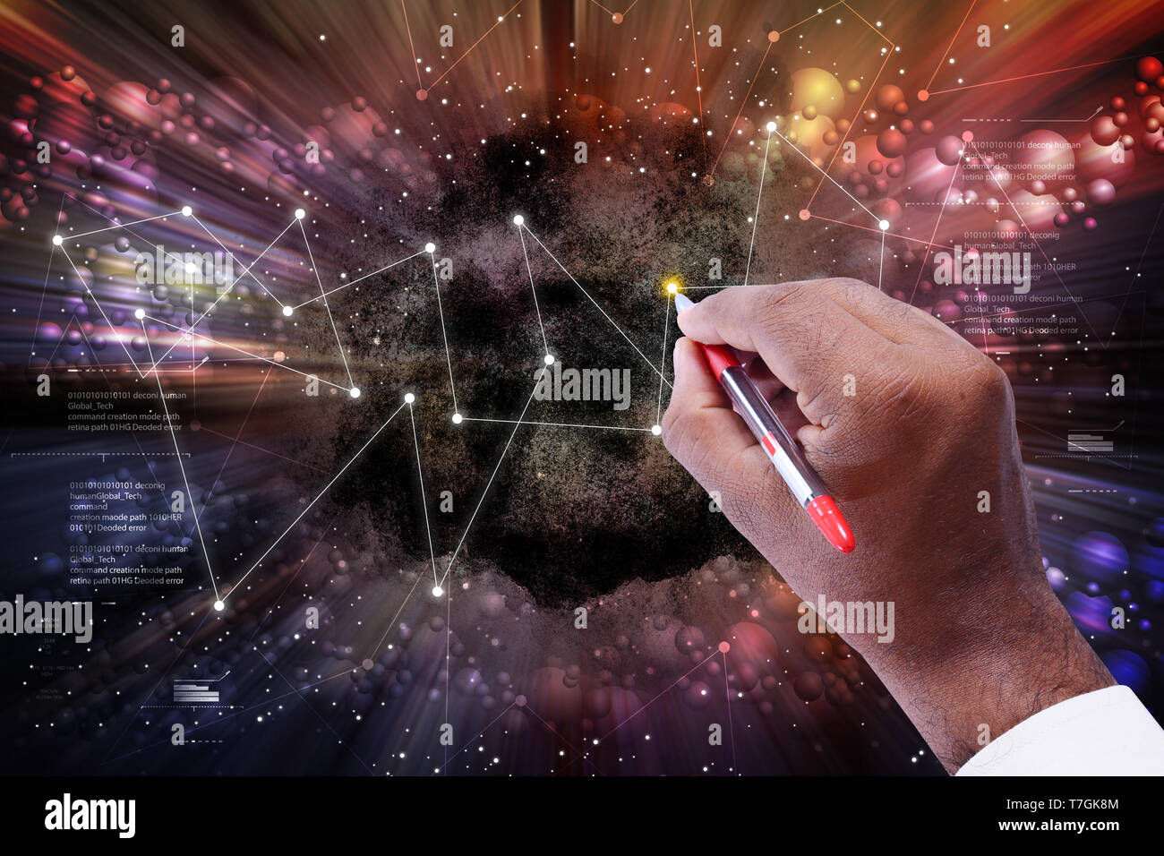 Man drawing networking Stock Photo - Alamy