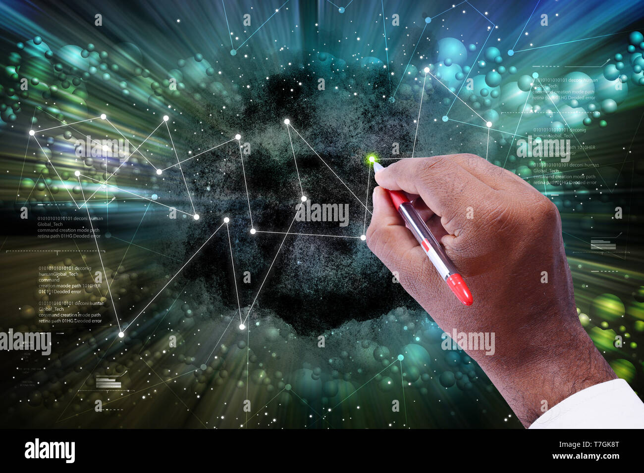 Man drawing networking Stock Photo - Alamy