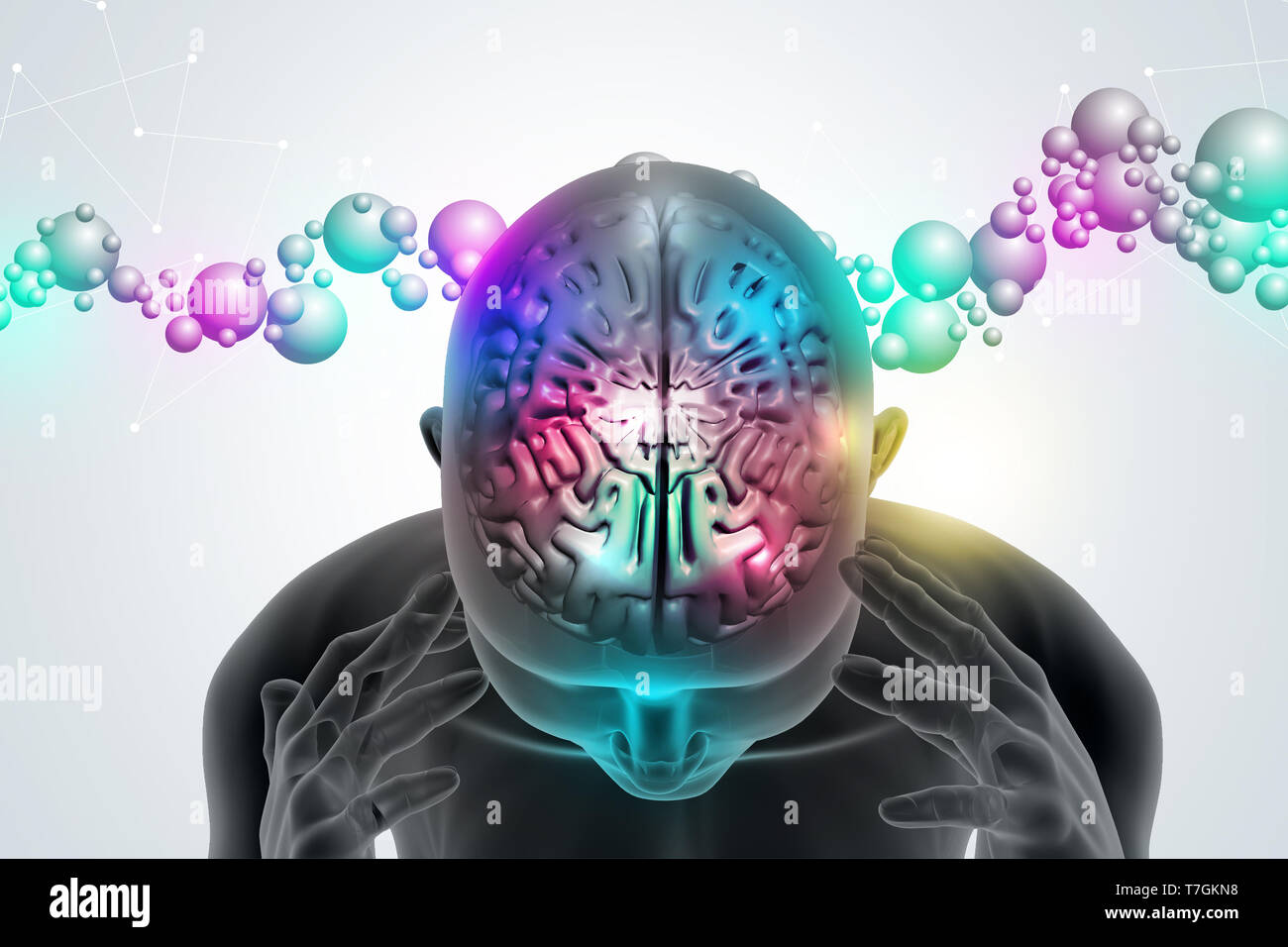 Transparent human head showing brain hi-res stock photography and ...