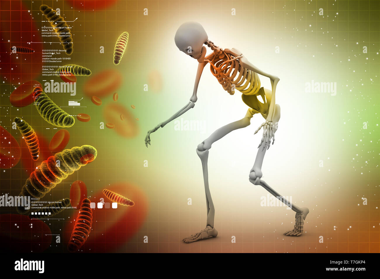 Human Skelton with viruses Stock Photo - Alamy