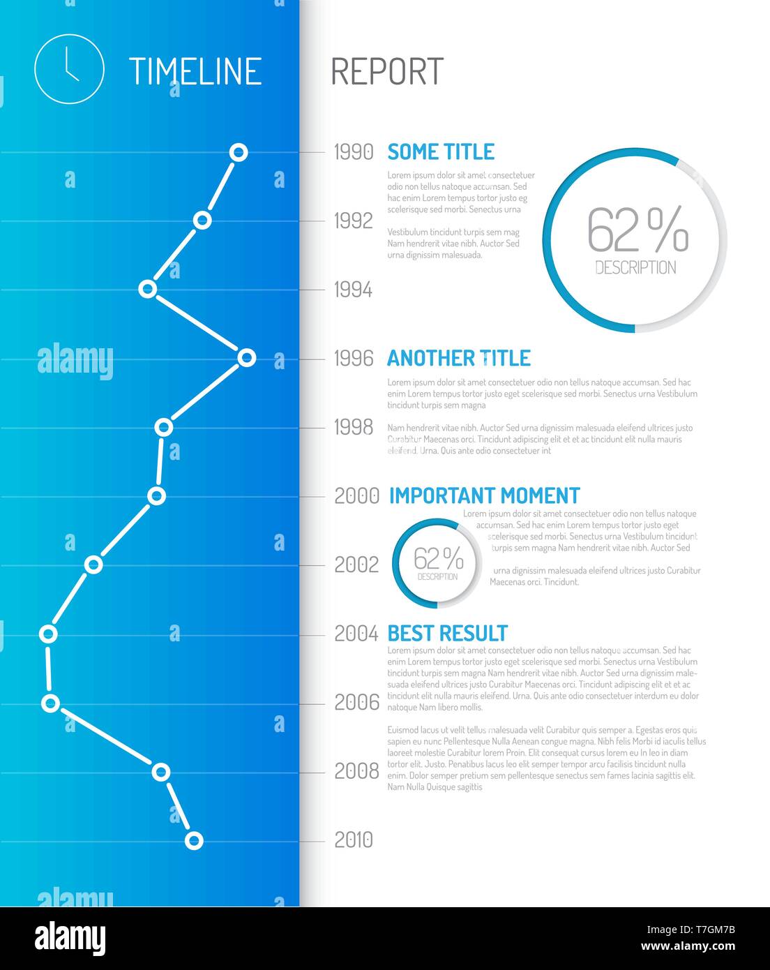 Vector Infographic timeline report template with charts and graphs ...
