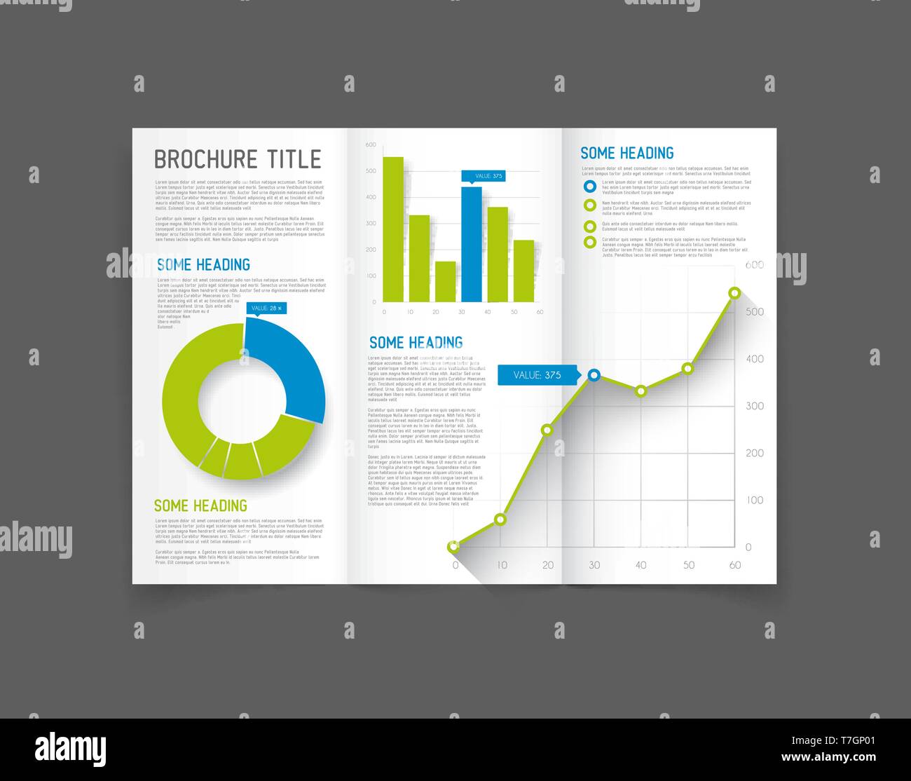 Modern Vector three fold brochure / leaflet / flyer design template ...
