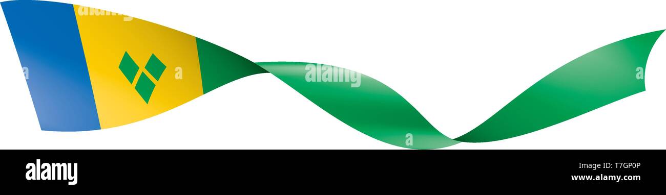 Saint Vincent and the Grenadines flag, vector illustration on a white ...