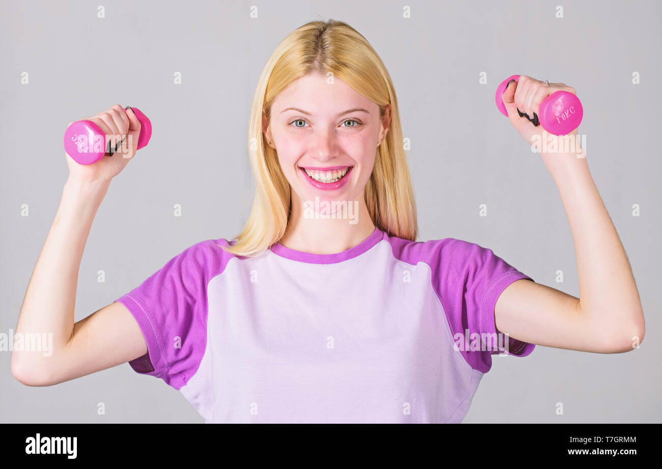 Easy Exercises With Dumbbell Workout With Dumbbell Biceps Exercises For Female Girl Hold
