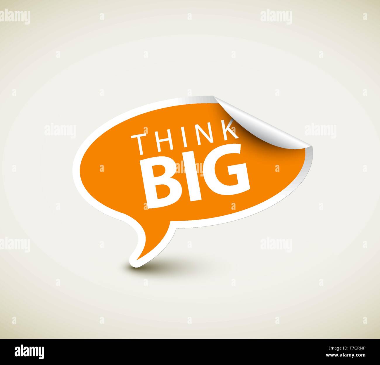 Minimalistic text lettering of an inspirational saying Think big Stock ...