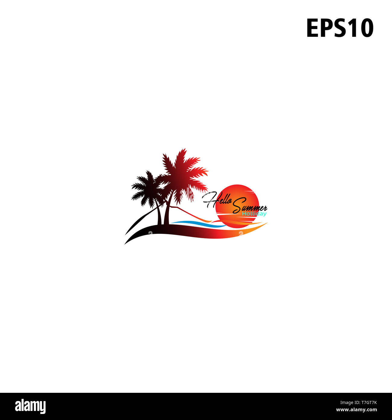 summer holiday beach vacation - Vector illustration Stock Photo - Alamy