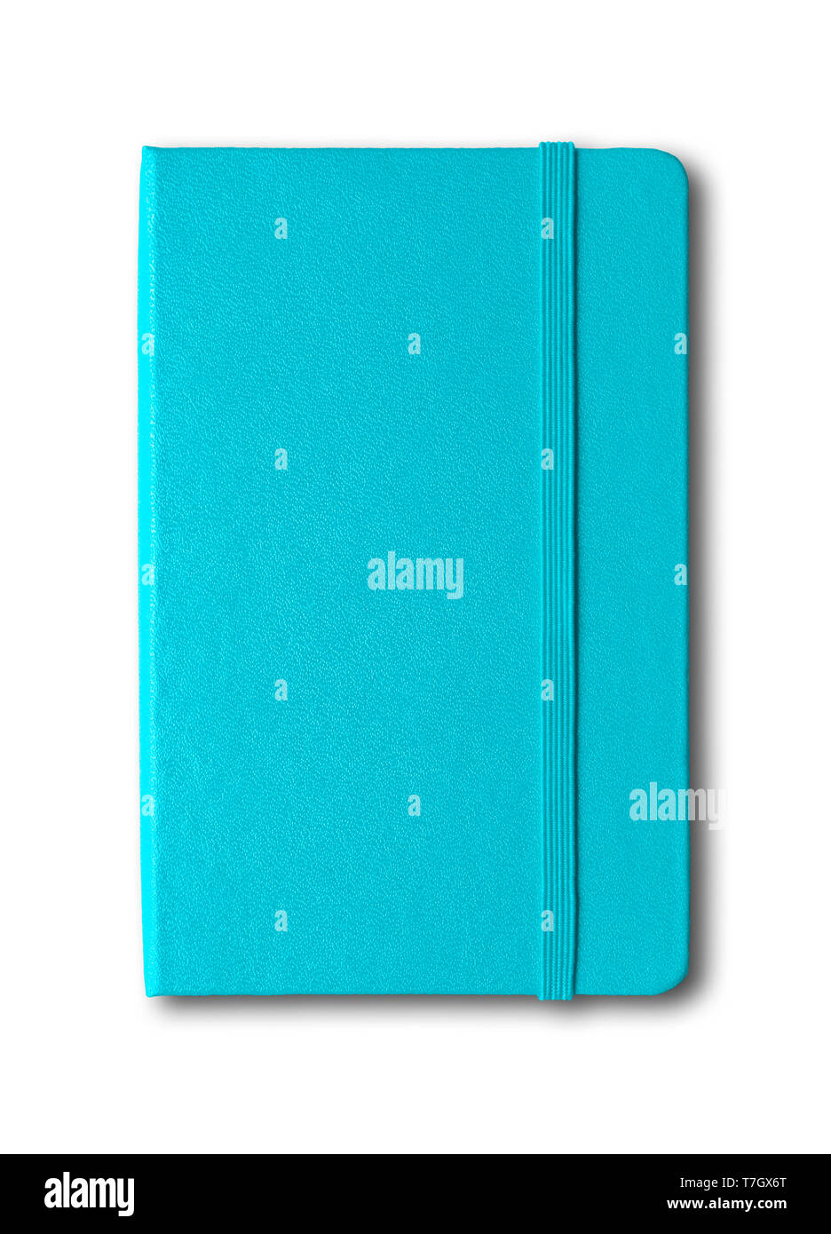 Aqua blue closed notebook mockup isolated on white Stock Photo - Alamy