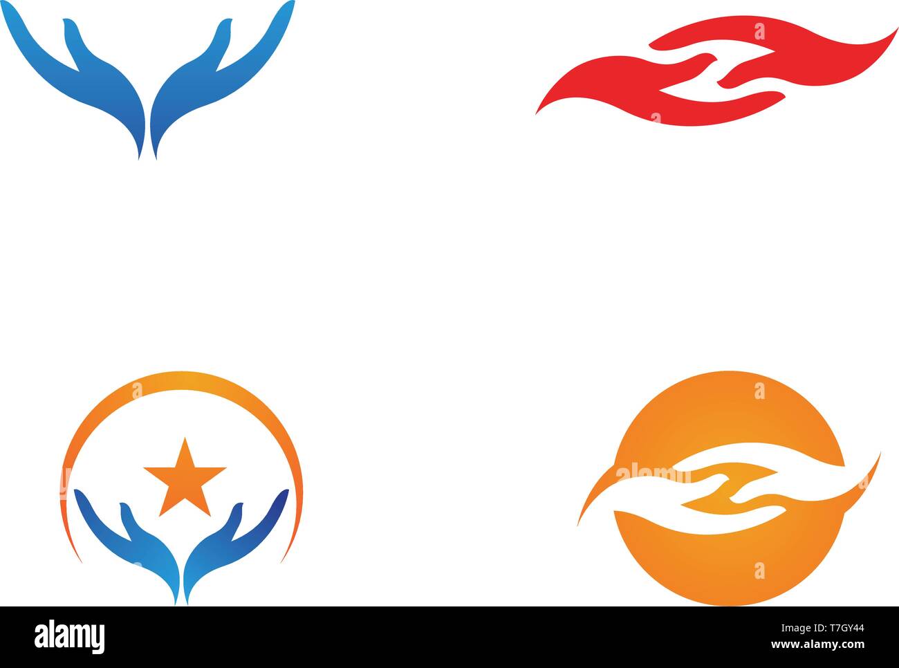 Hand help logo and symbols template icons app Stock Vector Image & Art ...