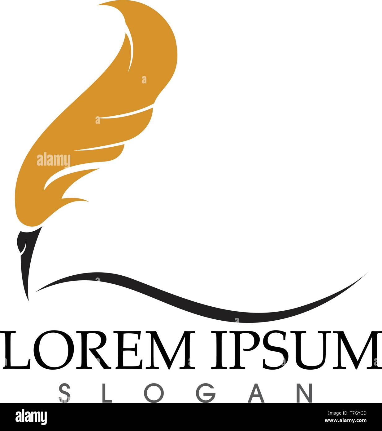 Feather pen write sign logo template app icons Stock Vector Image & Art ...