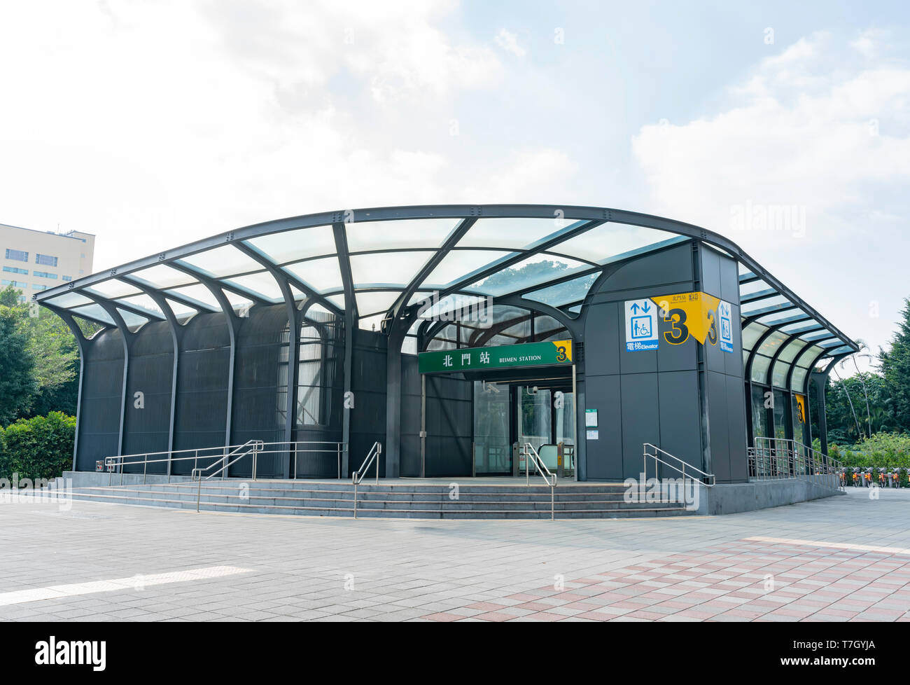 Taipei, DEC 19: Exterior view of Beimen Station on DEC 19, 2018 at ...