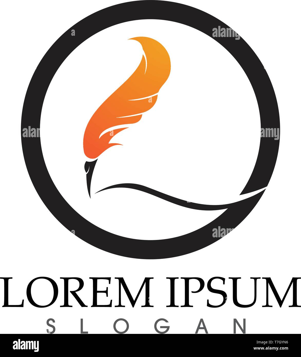 Feather pen write sign logo template app icons Stock Vector Image & Art ...